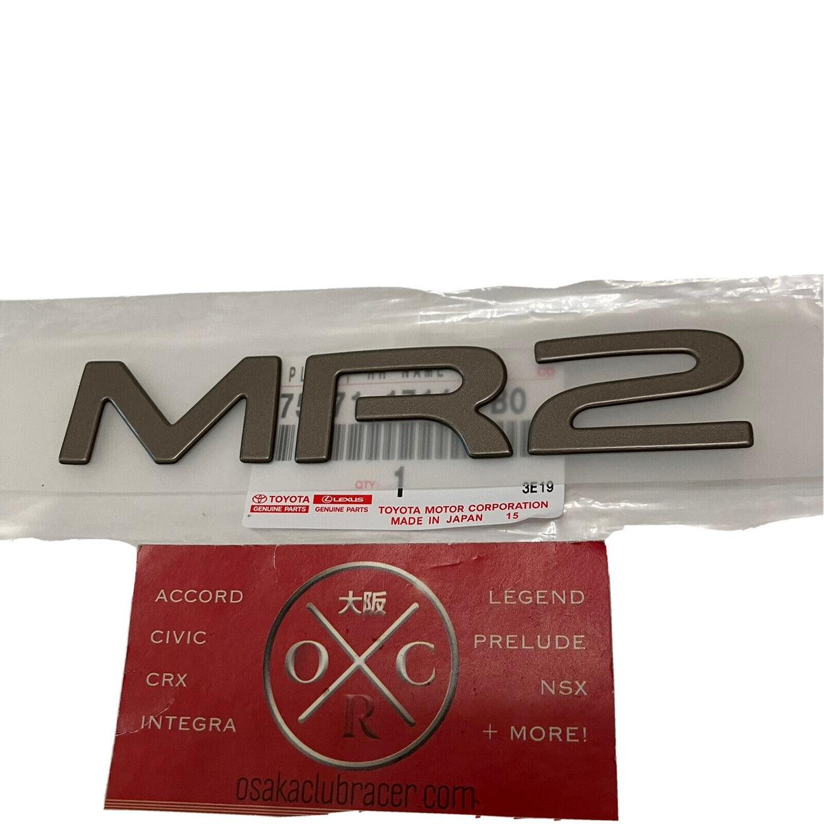 New Genuine OEM Toyota MR2 Rear Emblem Badge MR-2 SW20 89-99 New Gray ...