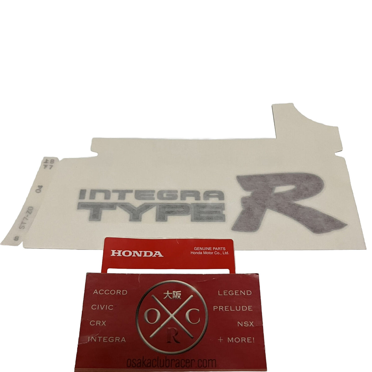 GENUINE OEM DC2 Acura Integra Type R Rear Decal Silver Outline USDM JD ...
